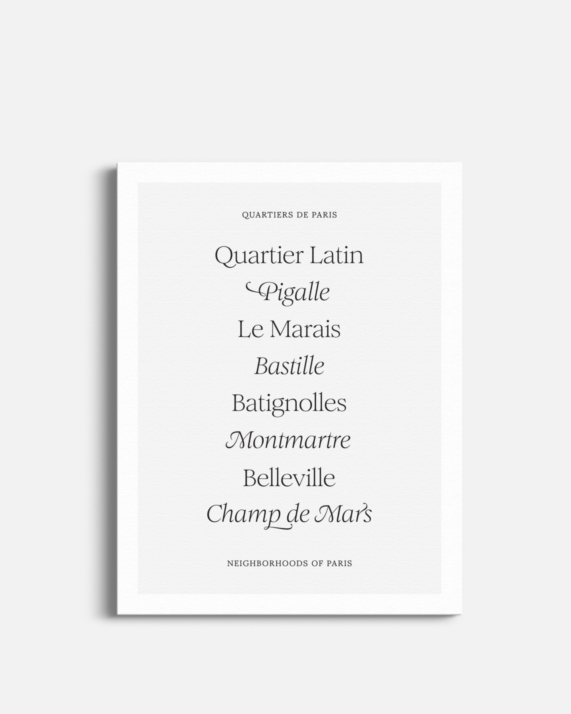 Parisian Neighborhoods Poster