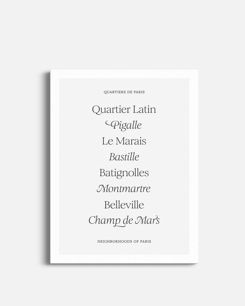 Parisian Neighborhoods Poster